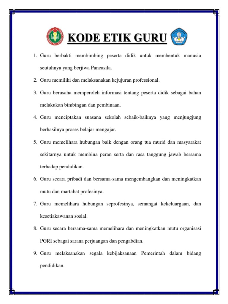 Kode Etik Guru | PDF