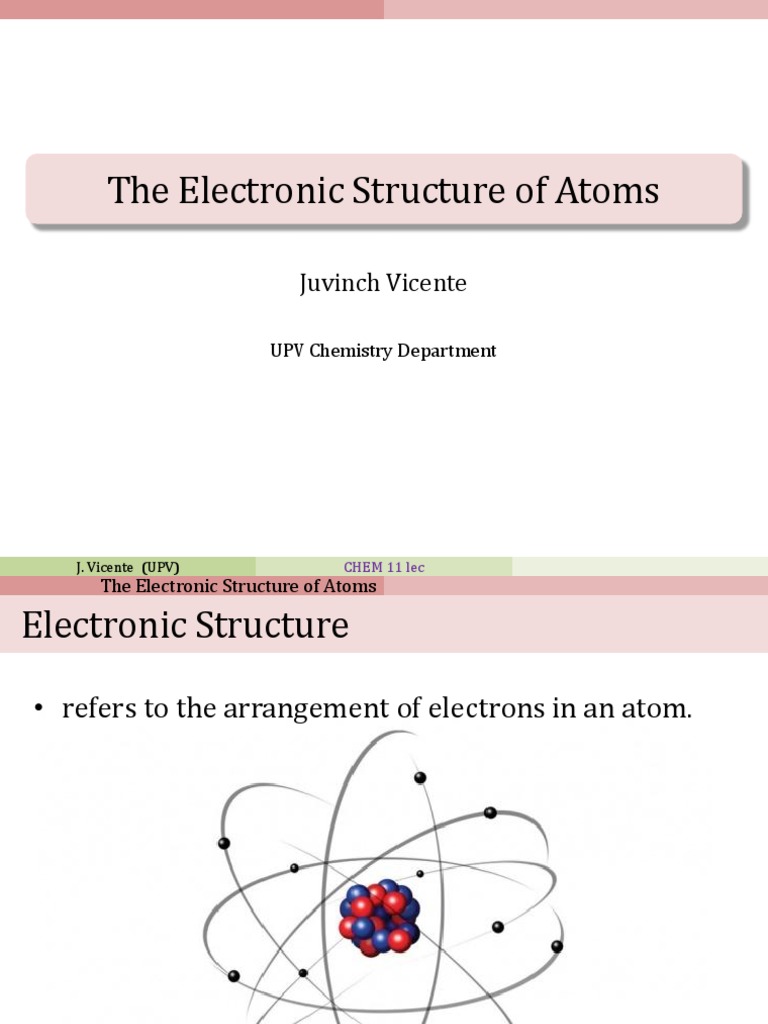 Electronic Structure Of Atoms Pdf Atomic Orbital Electron Configuration