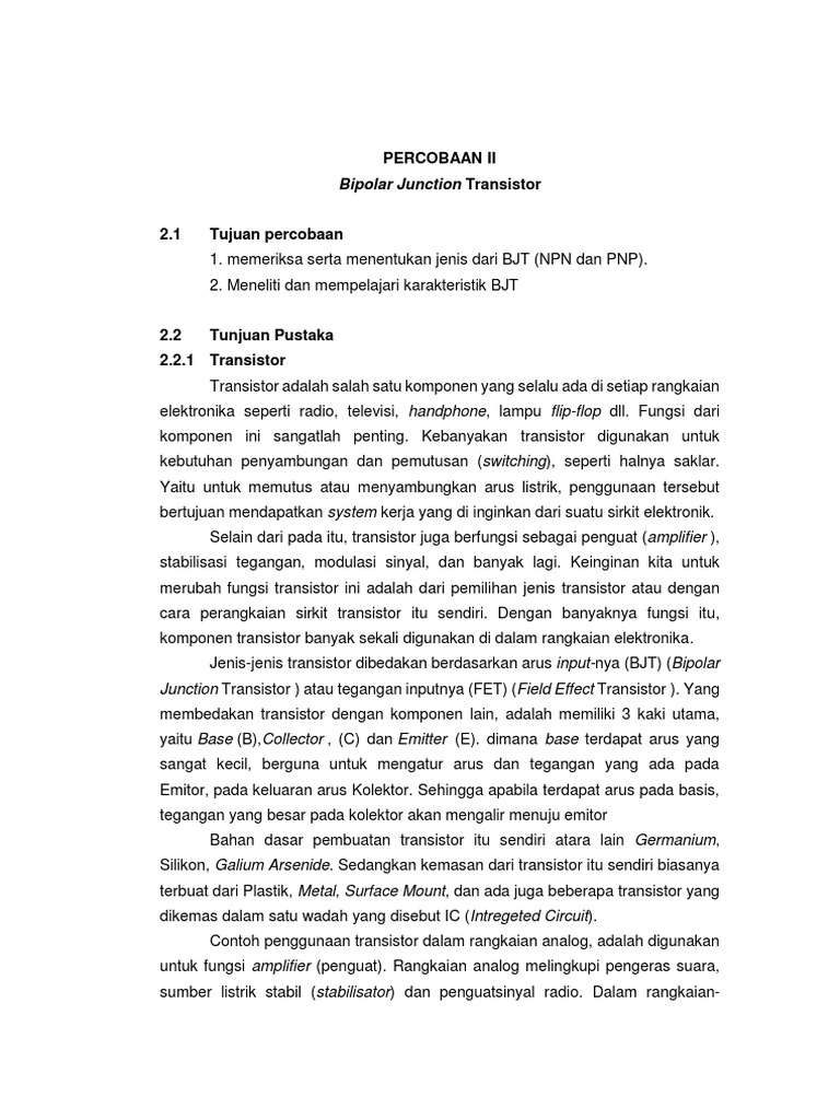BJT Fix Tabel Perbaiki | PDF