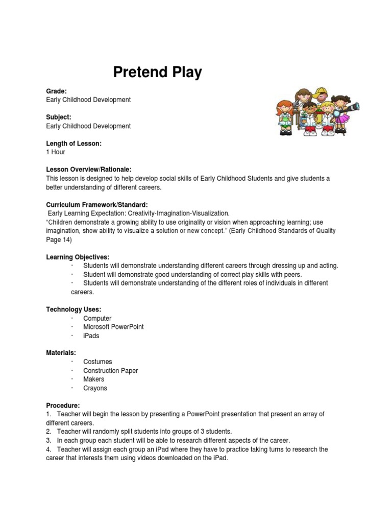 Group Lesson Plan With Rubric | PDF | Early Childhood Education | Child ...