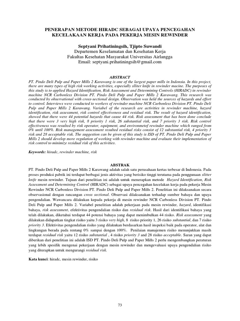 Journal Metode HIRADC | PDF