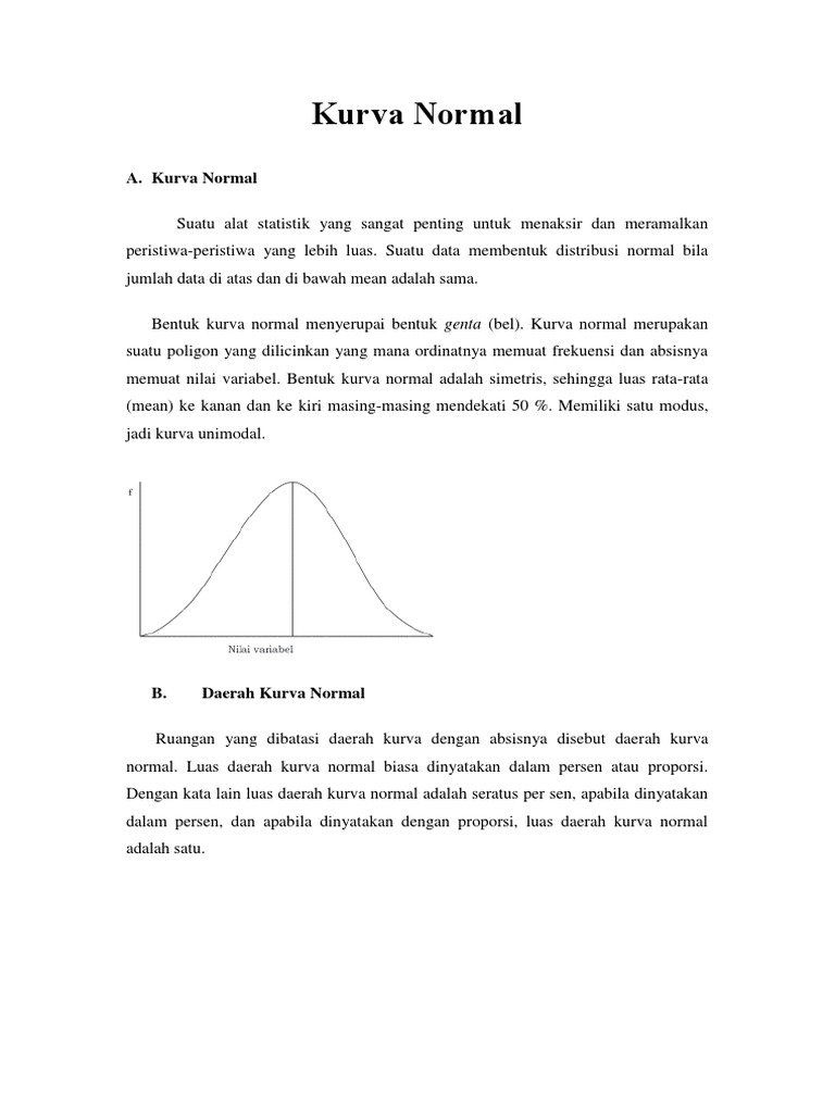 Panduan Kurva Normal dan Distribusi | PDF | Metode & Bahan Ajar