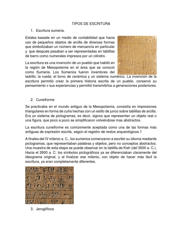 Tipos de Escritura | PDF | Escritura | Alfabeto