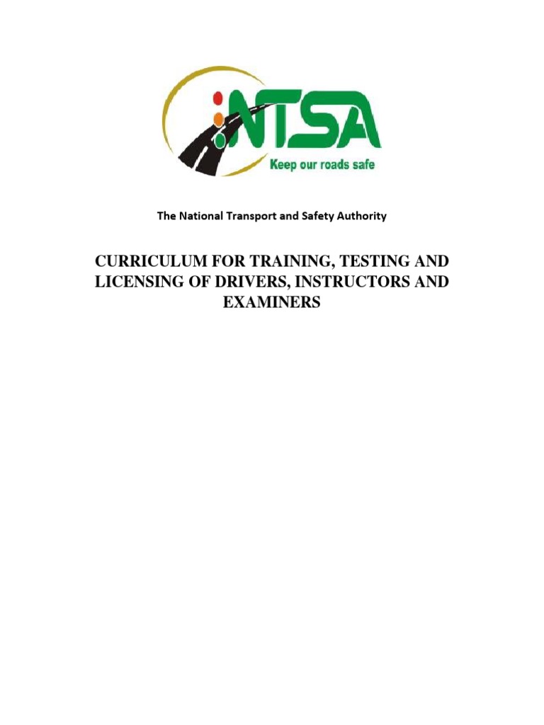 New Driving Curriculum - Ntsa | PDF | Driving | Driver's License