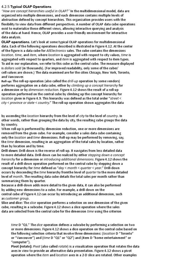 Typical OLAP Operation DWDM | PDF | Information Management | Computing