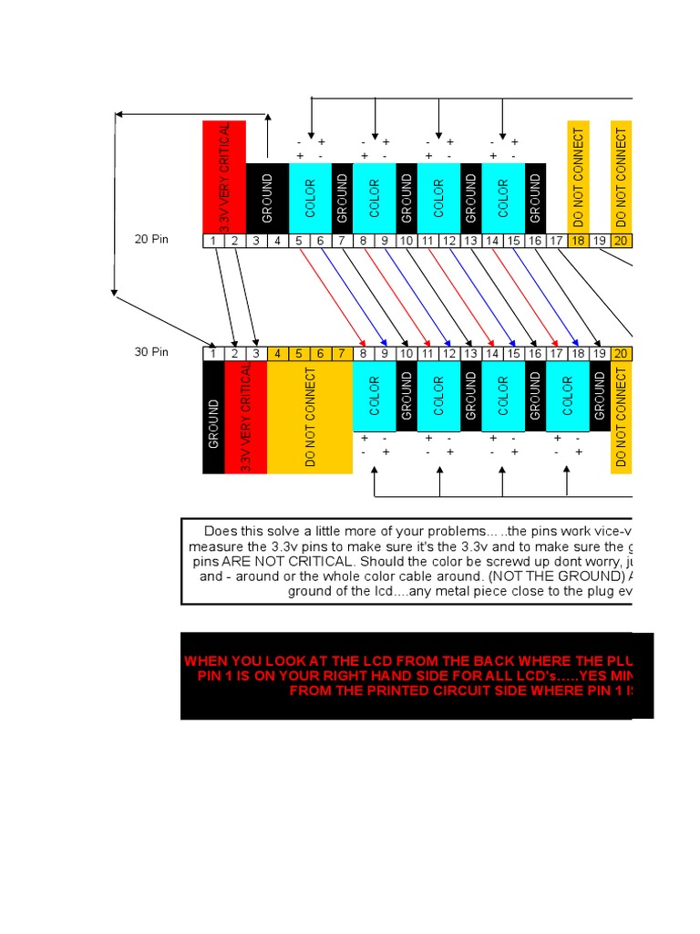 LCD Connector Pinout Guide | PDF | Electrical Connector | Electrical ...