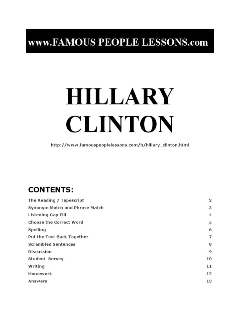 Hillary Rodham Clinton | PDF | Hillary Clinton | American Government