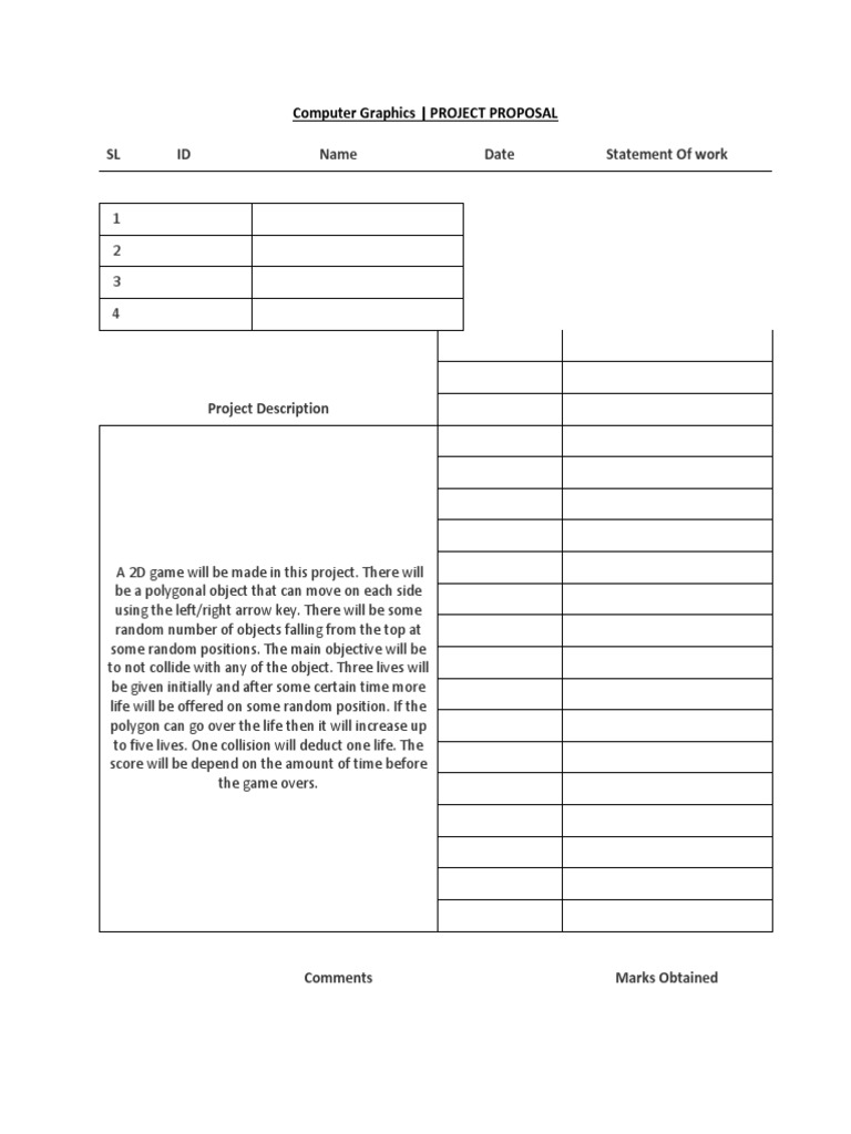 SL ID Name Date Statement of Work: Computer Graphics - PROJECT PROPOSAL ...