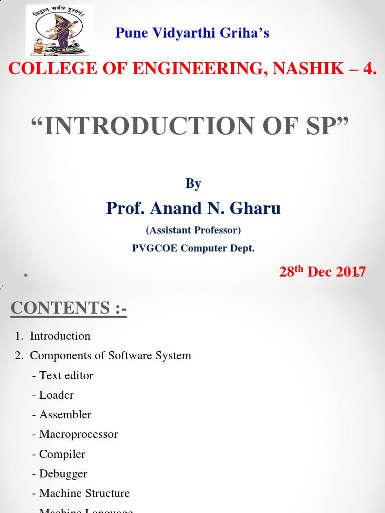 Introduction of System Programming | PDF | Assembly Language | Computer Program