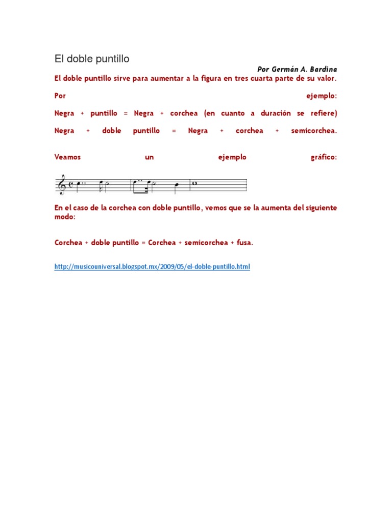 Valor del Doble Puntillo Musical | PDF