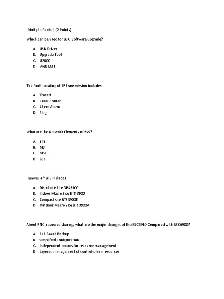 RNC and Huawei BSC Operations Guide | PDF | Ip Address | Computer Network
