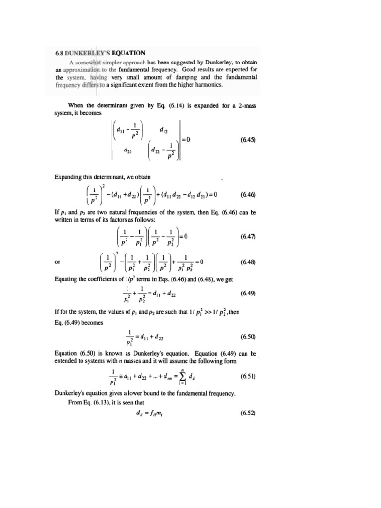 Dunkerley Equation | PDF