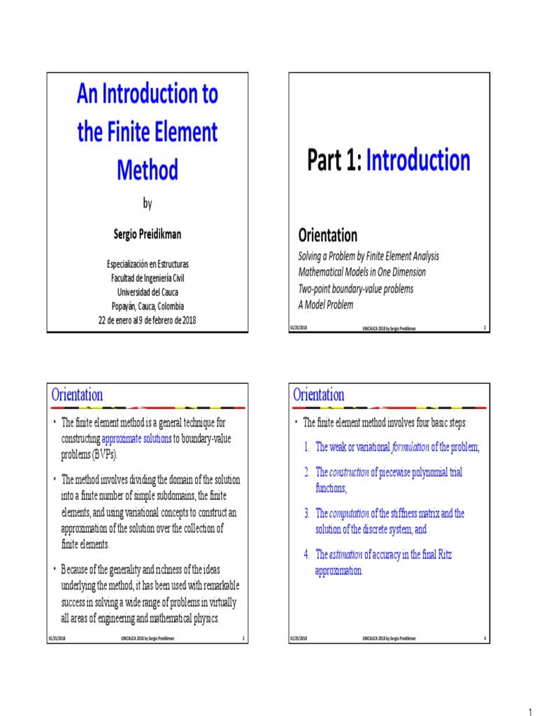 Introducción Al Método de Los Elementos Finitos - (Part 1) Introduction (Sergio Preidikman ...