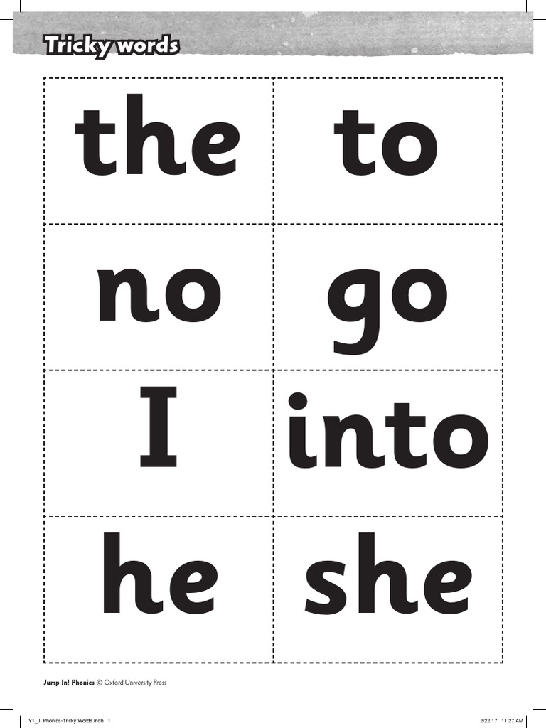 Jumpin Y1 Phonics-Tricky Words | PDF