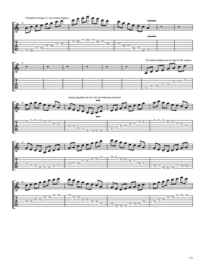 Scales and Arpeggios A Minor C Major Pentatonic Scale + Exercises 2 ...