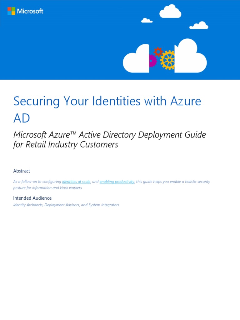 03 - Azure Active Directory Retail Deployment Guide - Security PDF | PDF | Active Directory ...