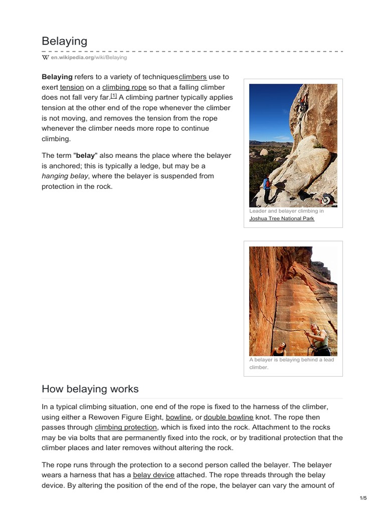 Belaying | PDF | Adventure Travel | Rope