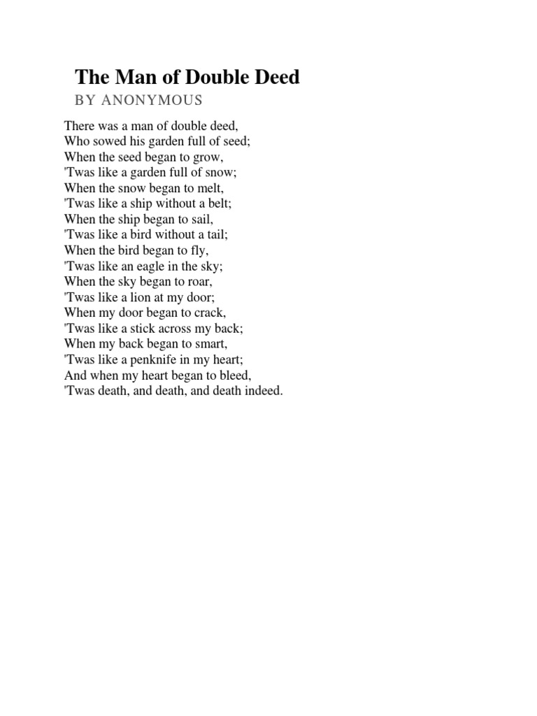 The Man of Double Deed | PDF