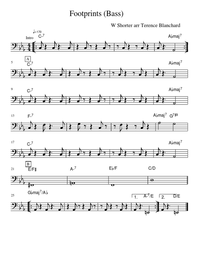 Footprints (Bass) Terence Blanchard | PDF