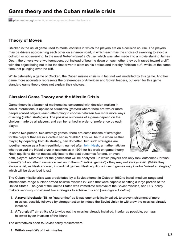 Game Theory Insights on the Cuban Crisis | PDF | Game Theory