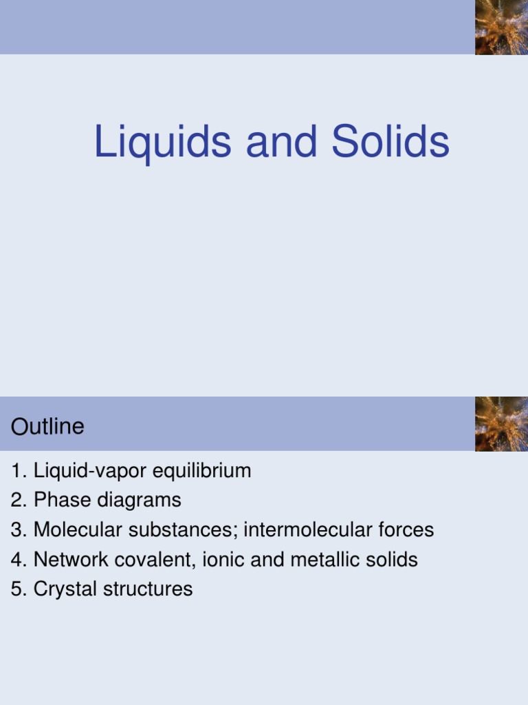 Solid and Liquid | PDF | Intermolecular Force | Chemical Bond