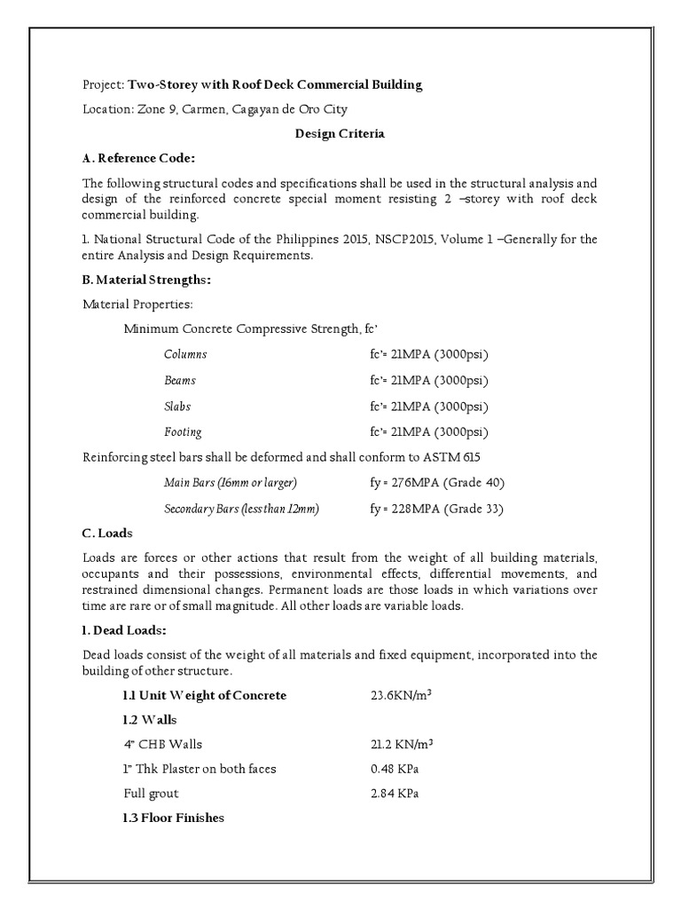 Design Criteria | PDF | Structural Load | Earthquakes