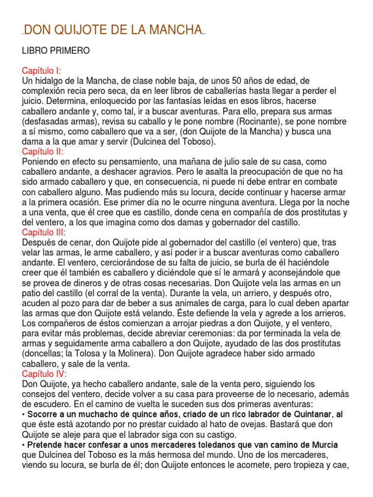 Don Quijote de La Mancha | PDF | Don Quijote | Miguel De Cervantes