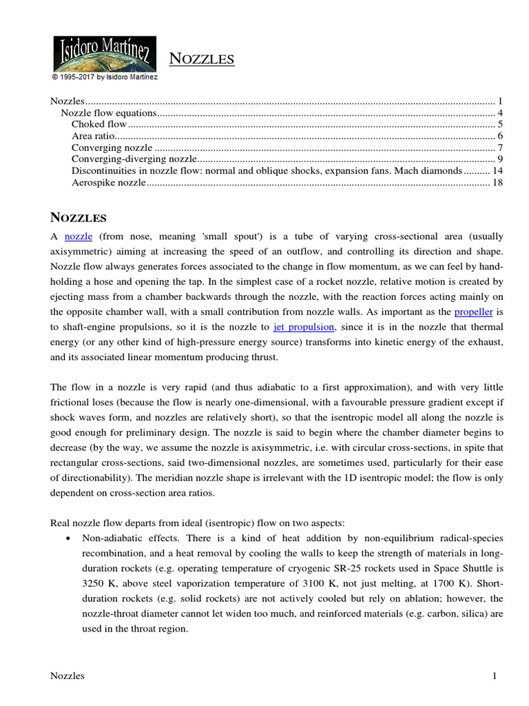 Nozzles PDF | PDF | Nozzle | Compressible Flow