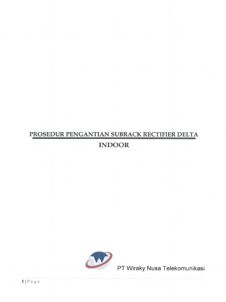 Prosedur Penggantian Subrack Rectifier Delta (Indoor) | PDF
