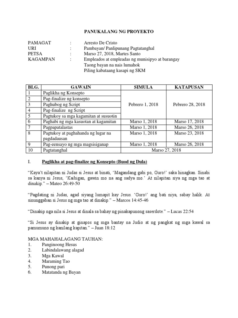 Panukalang NG Proyekto | PDF