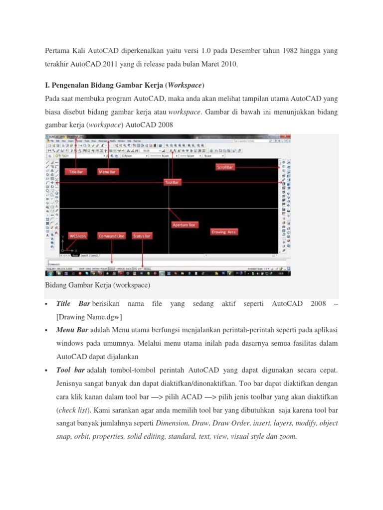 Pertama Kali AutoCAD Diperkenalkan Yaitu Versi 1 | PDF