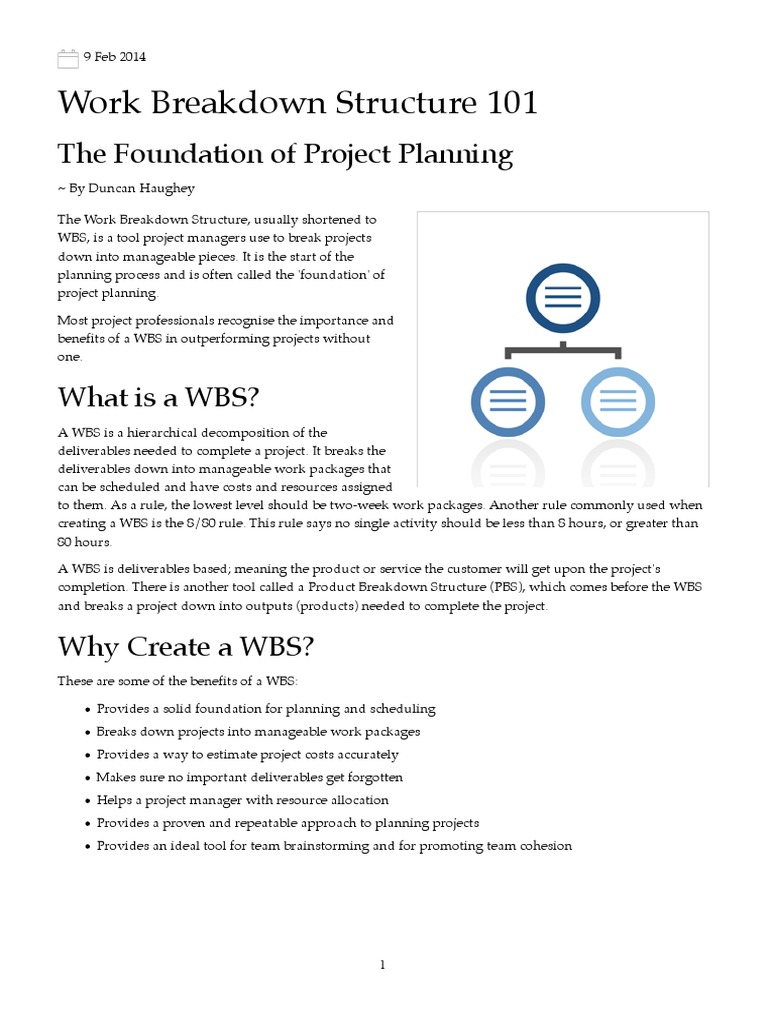 Work Breakdown Structure 101 | PDF | Production And Manufacturing ...