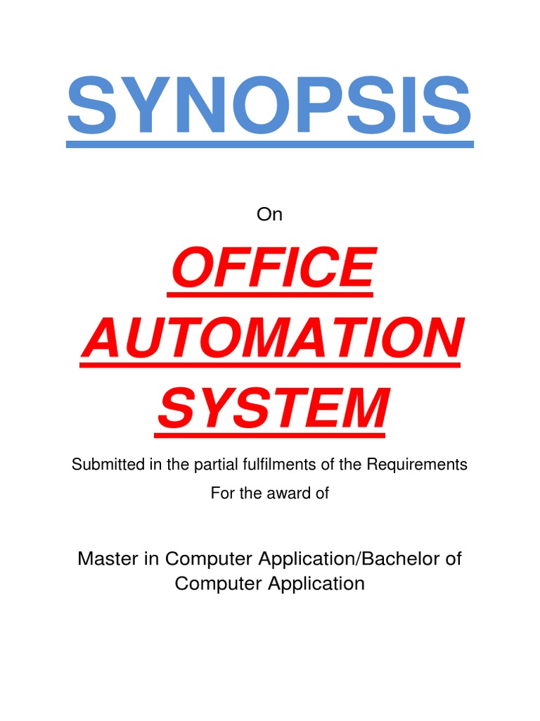 107 Office Automation System Synopsis | PDF | Databases | Computing