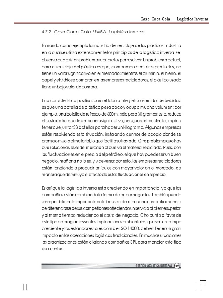 Coca-Cola FEMSA: Logística Inversa y Reciclaje | PDF | Residuos | Logística