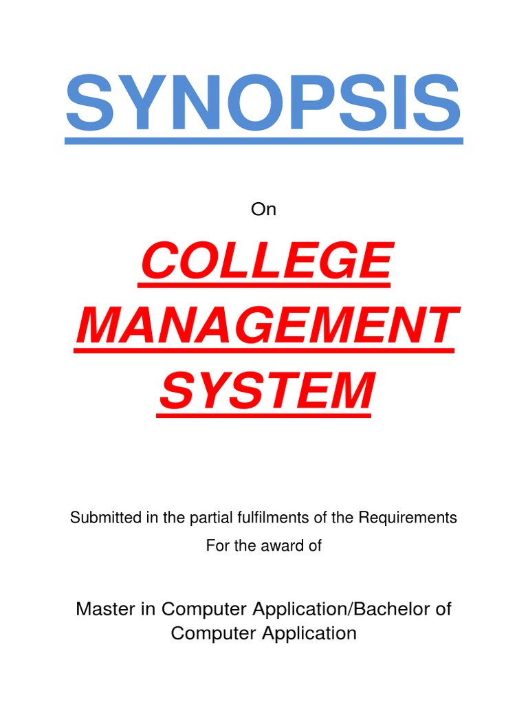 138-College Management System - Synopsis | PDF | Intellectual Works ...
