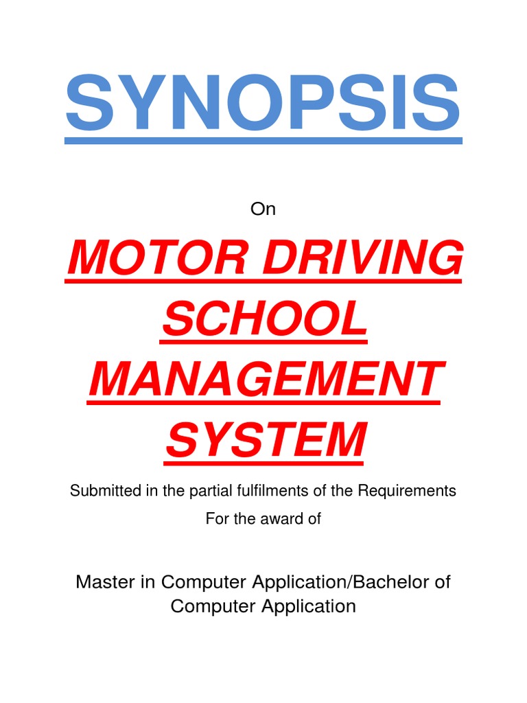 147-Motor Driving School Management System - Synopsis | PDF | Databases ...