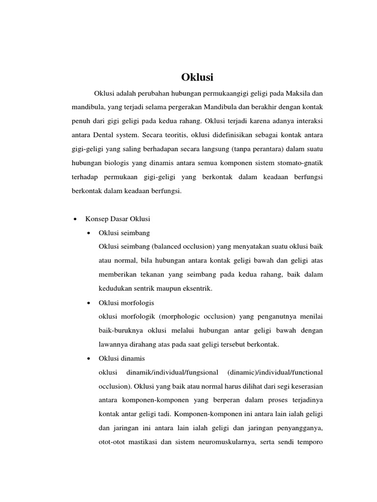 Oklusi | PDF | Kesehatan Holistik | Sains & Matematika