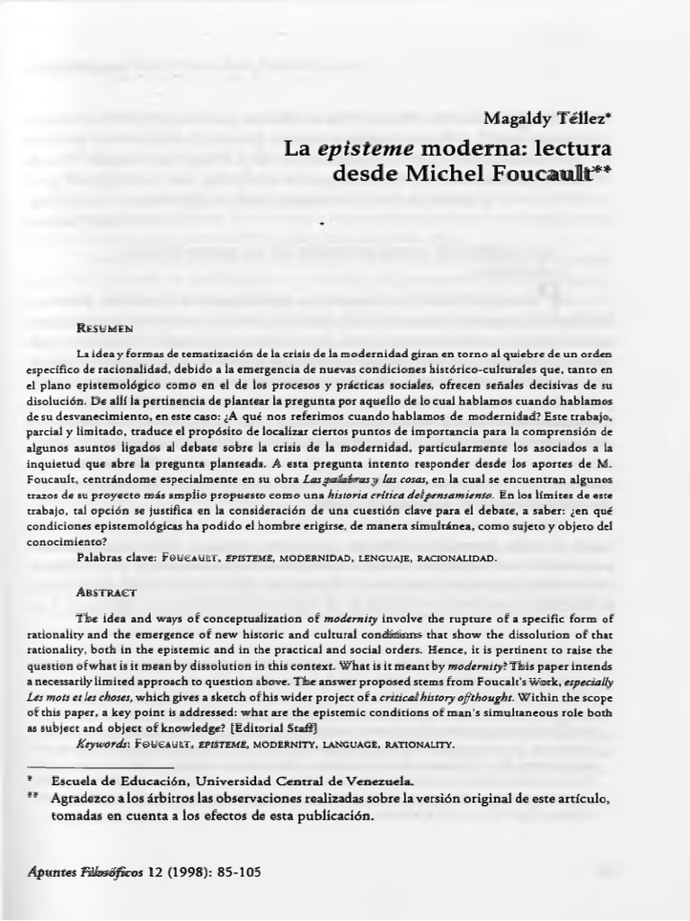 Episteme de La Historia | PDF | Michel Foucault | Interacciones de ...