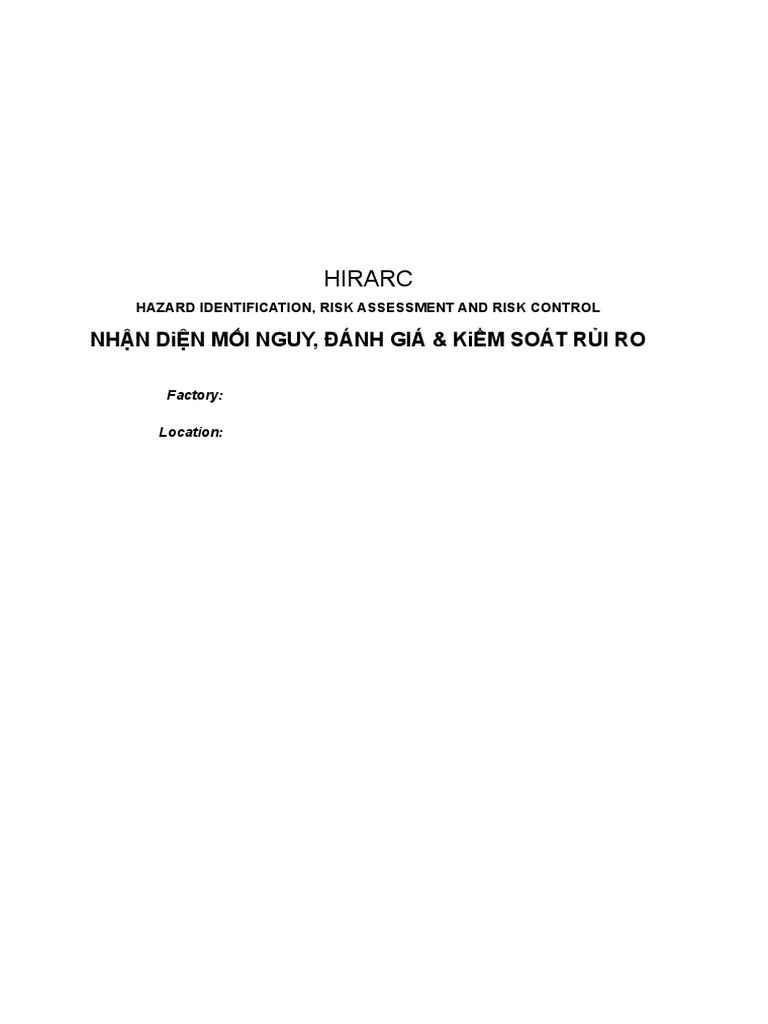 00 HIRARC Procedure&Form | PDF