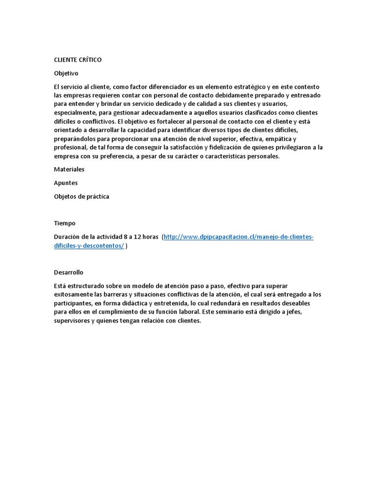 Cliente Crítico | PDF | Crecimiento personal y profesional