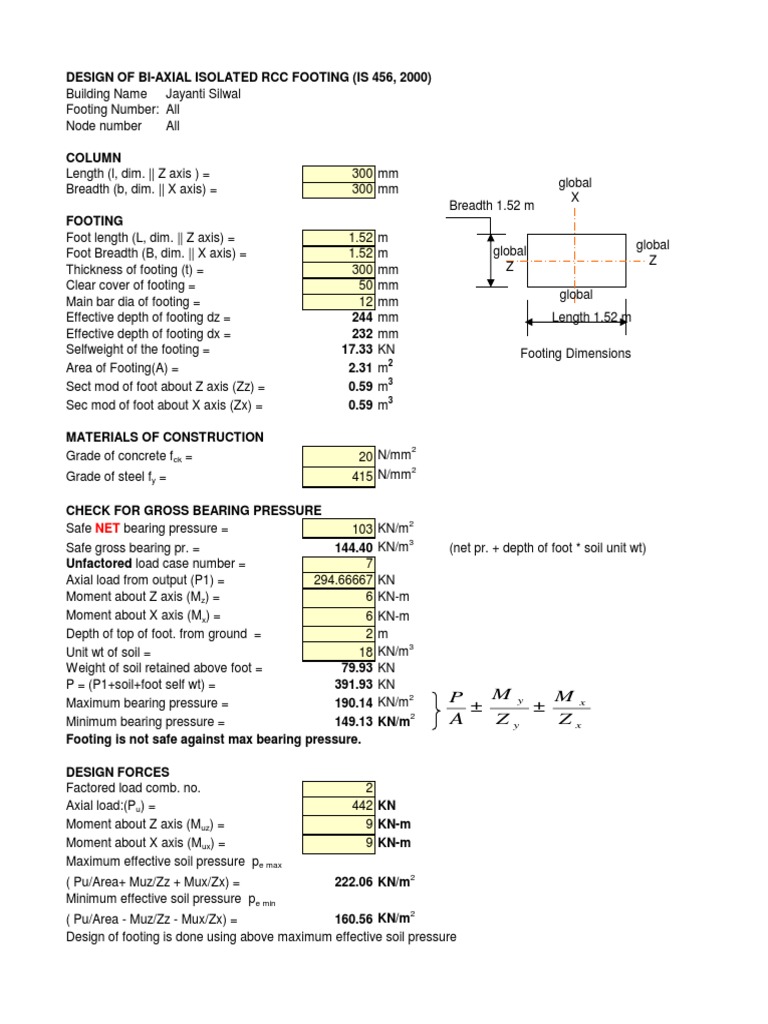 Footing Design | PDF | Classical Mechanics | Building Engineering