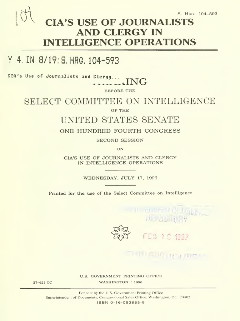 CIA's Use of Journalists | Download Free PDF | Director Of Central ...