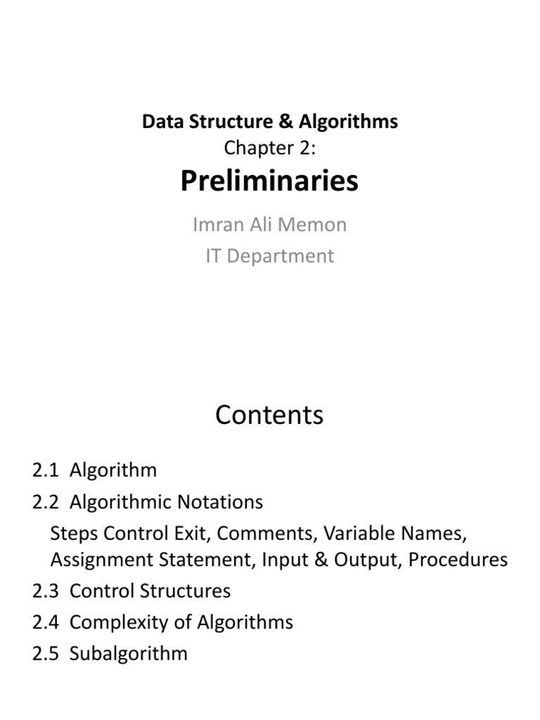 Dsa ch2 Priliminaries | Download Free PDF | Control Flow | Algorithms