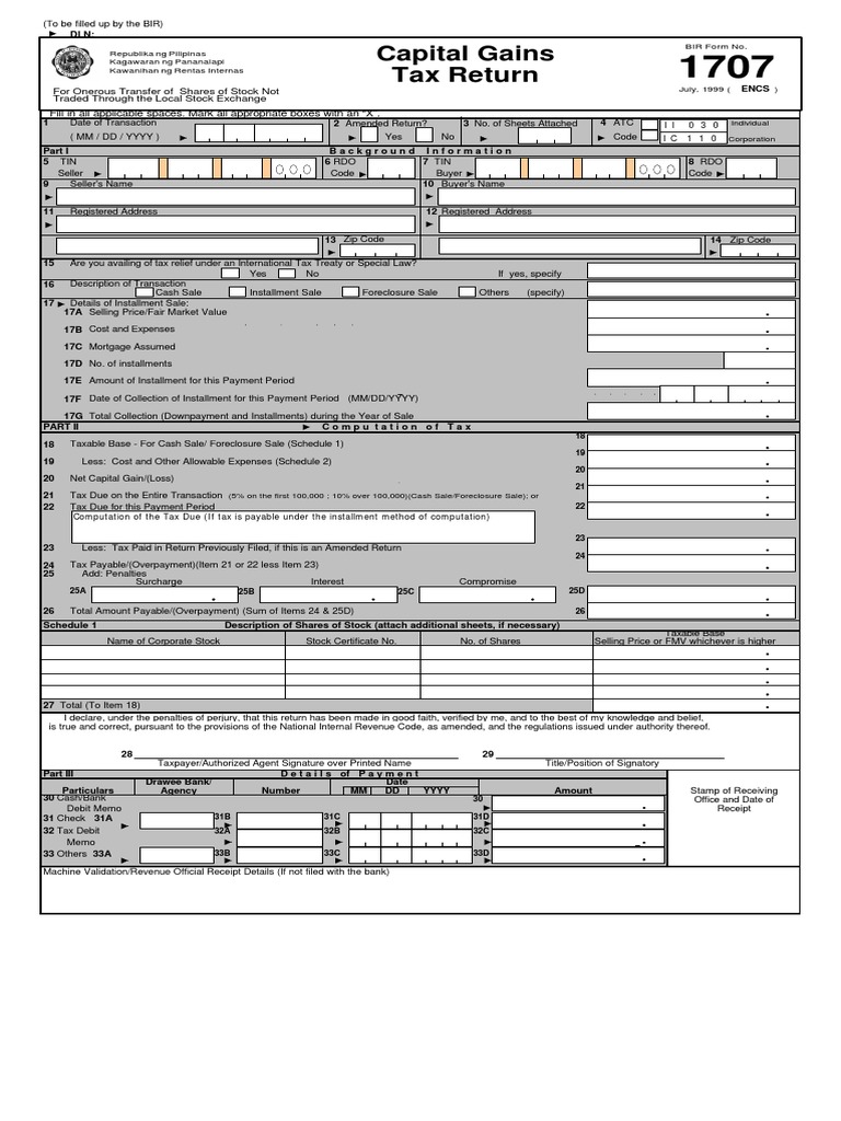 Form 1707 PDF | PDF | Taxpayer | Taxes
