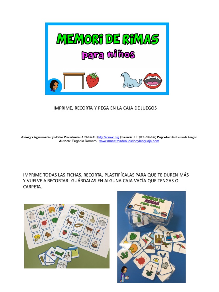 Juegos de Memoria con Rimas | PDF