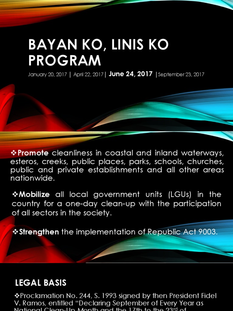 Bayan Ko, Linis Ko Cleanup Initiative | PDF | Natural Environment | Waste