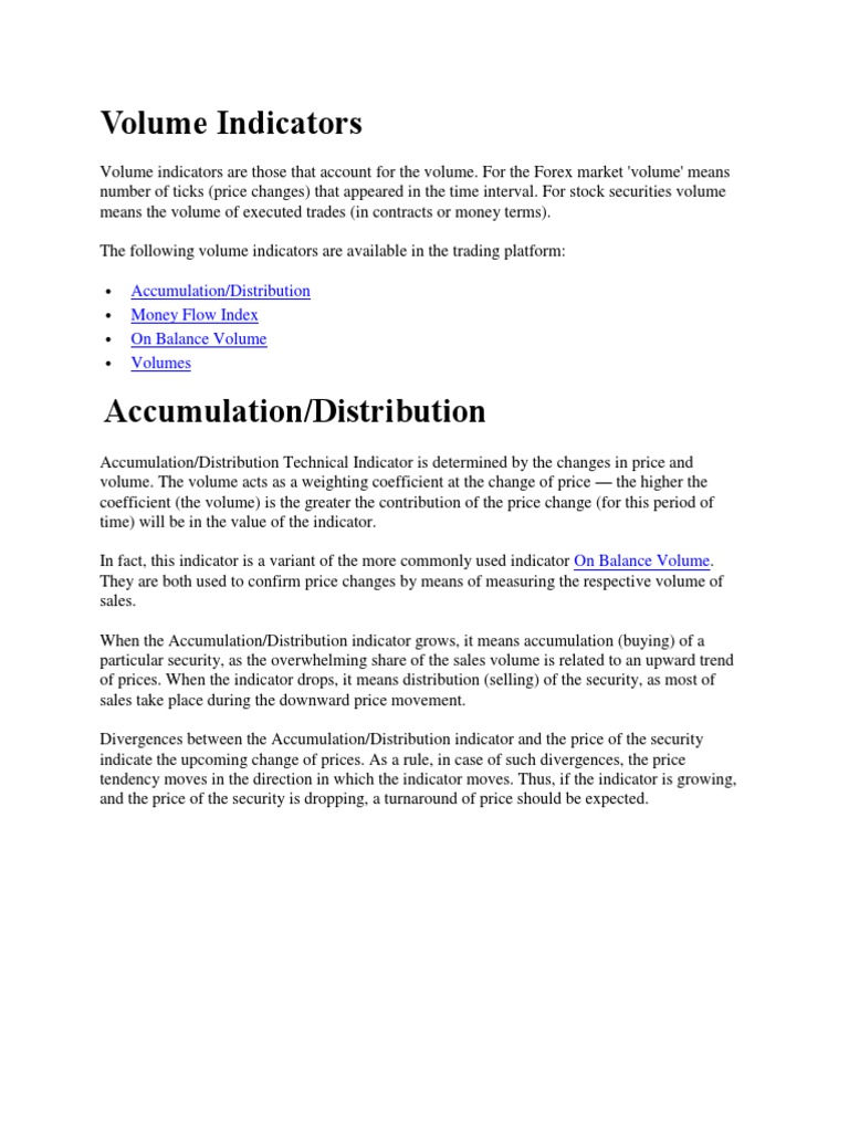 Volume Indicators | PDF | Market Trend | Analog To Digital Converter