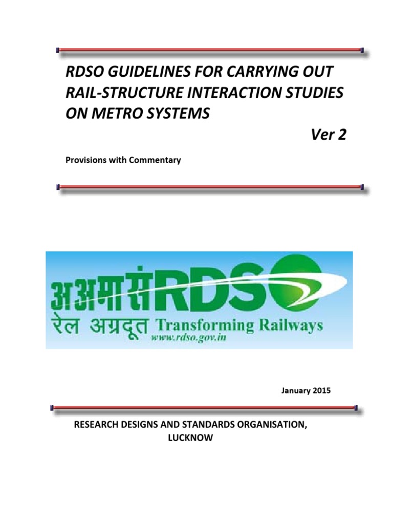 RDSO-RSI Guidelines Version 2 PDF | PDF | Track (Rail Transport ...