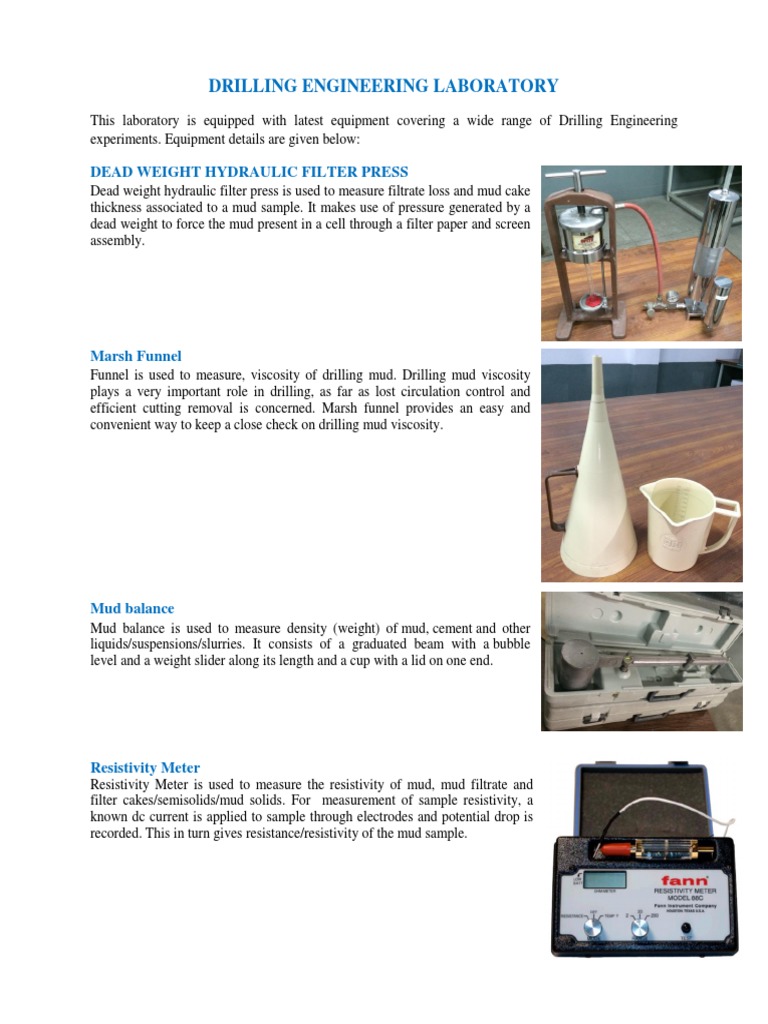 Drilling Engineering Laboratory Equipment | PDF