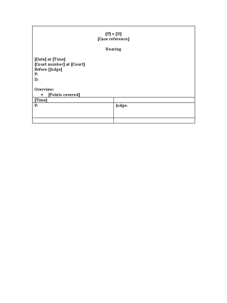Hearing Note Template | PDF